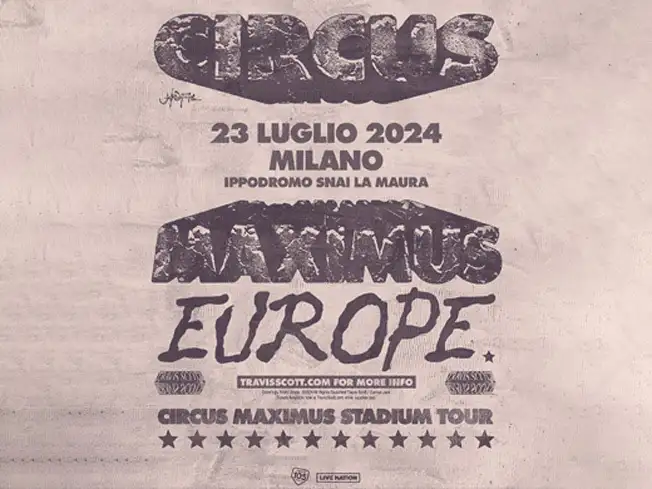 Travis Scott in concerto a Milano il 23 Luglio 2024 - Hip Hop Starz Tour